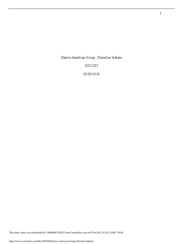 Cherokee | PDF | Cherokee | Native Americans In The United States