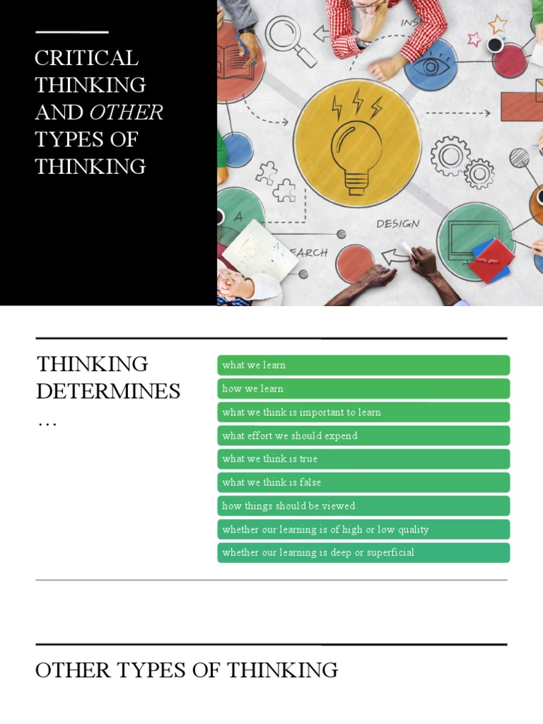 CRITICAL THINKING AND OTHER TYPES OF THINKING | PDF | Cost Of Living ...