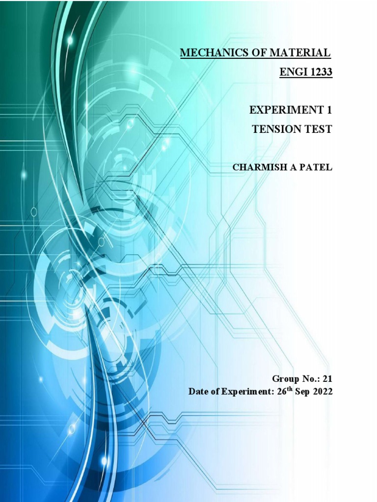 Lab Report - For Tension Test | PDF | Deformation (Engineering) | Materials