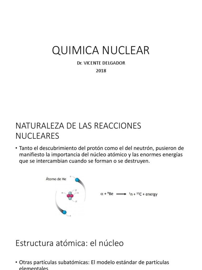 Quimica Nuclear | PDF | Núcleo atómico | Desintegración radioactiva