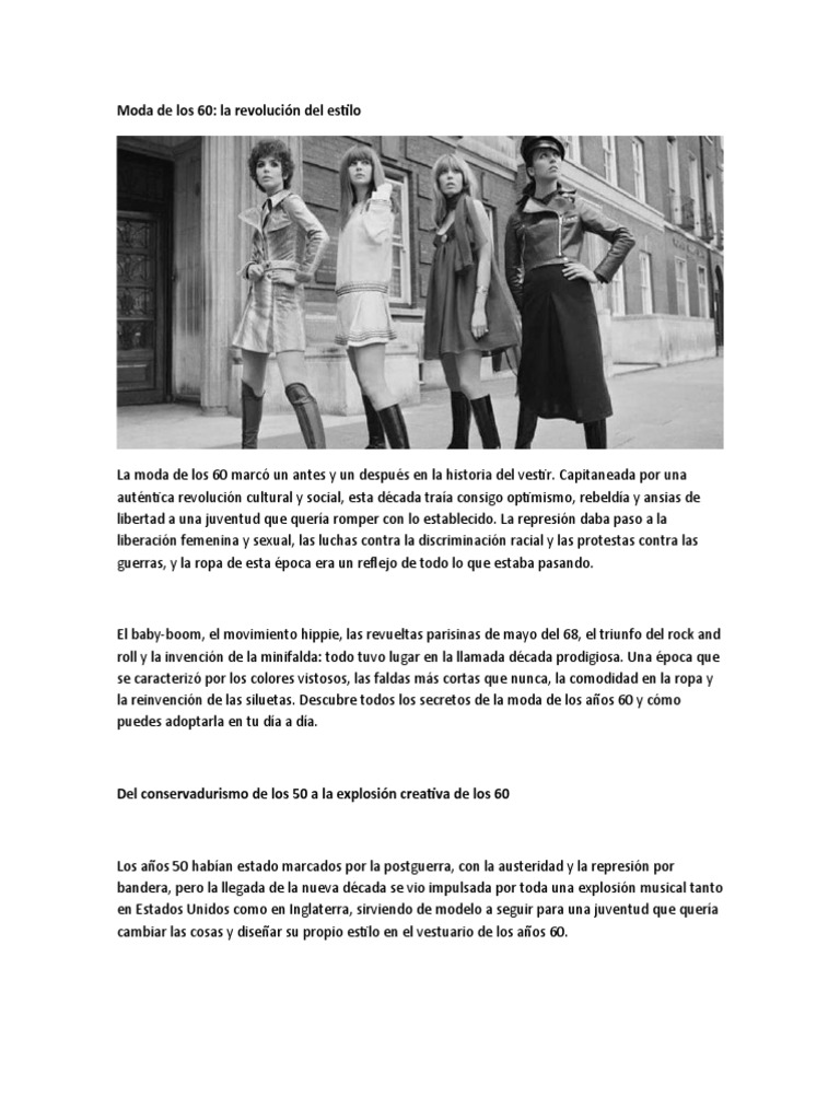 Moda de Los 60 | PDF | Moda | Ropa