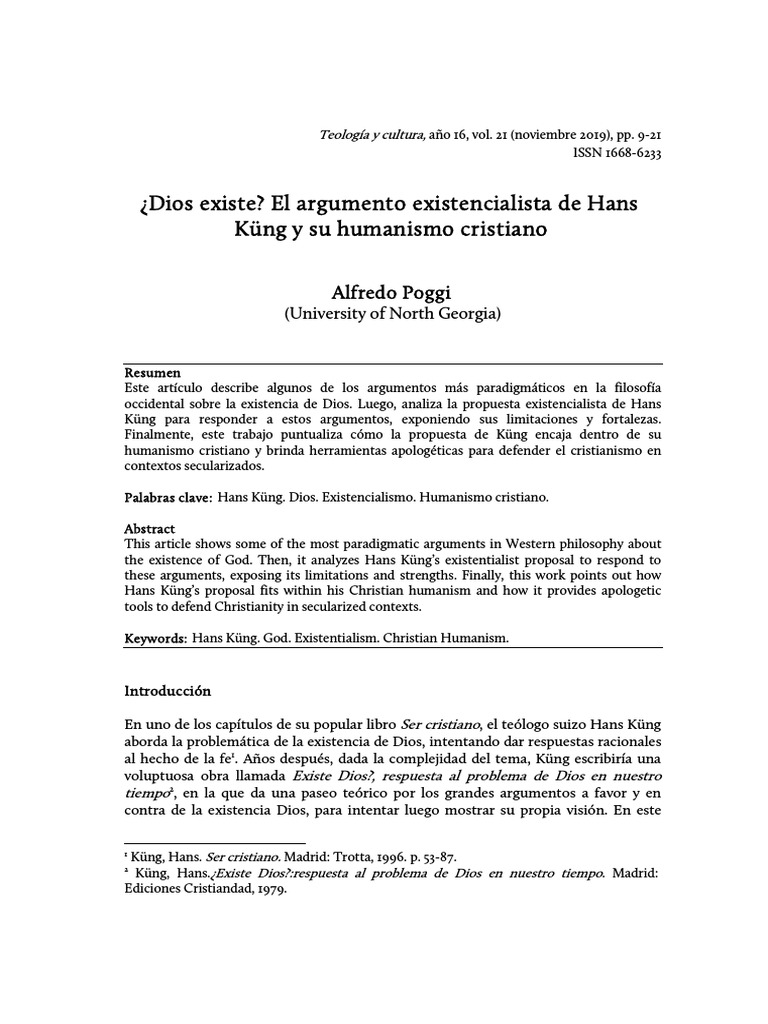 Dios Existe El Argumento Existencialist | PDF | Immanuel Kant | Dios