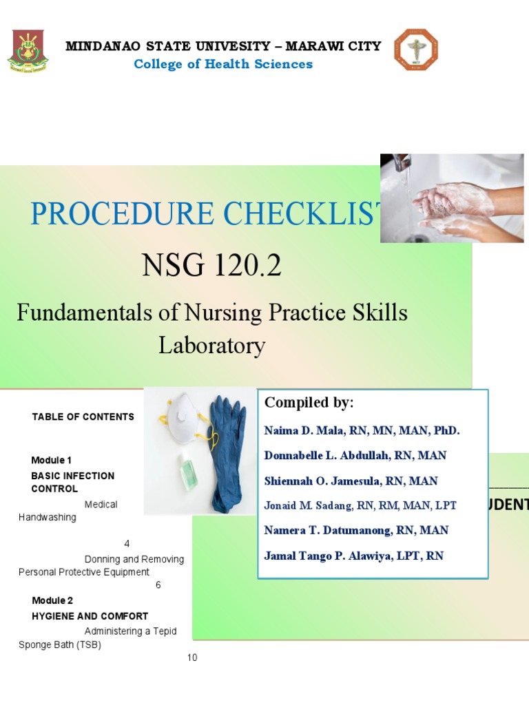 B. NSG 120.2 Checklist | Download Free PDF | Hand Washing | Toothbrush