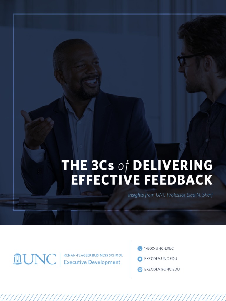 UNC White Paper 3Cs Delivering Feedback | PDF | Emotions | Goal