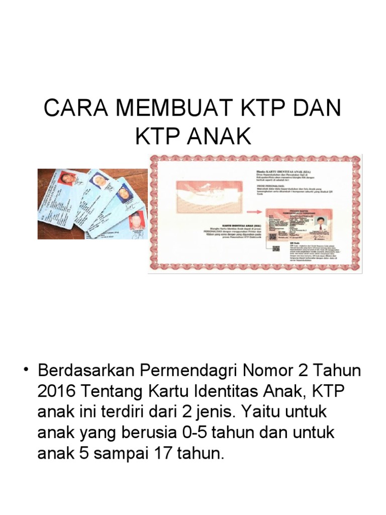 Cara Membuat KTP Dan KTP Anak | PDF | Pengelolaan Keuangan & Uang ...