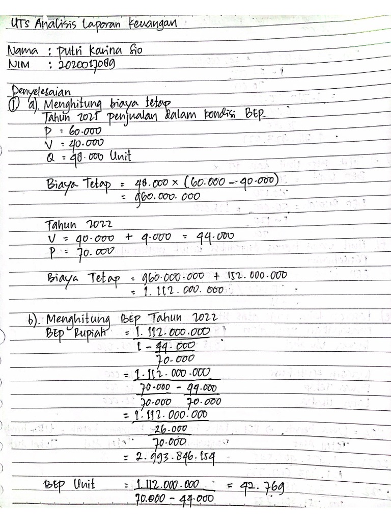 Putri Karina Sio - 2020017089 - UTS AKL | PDF