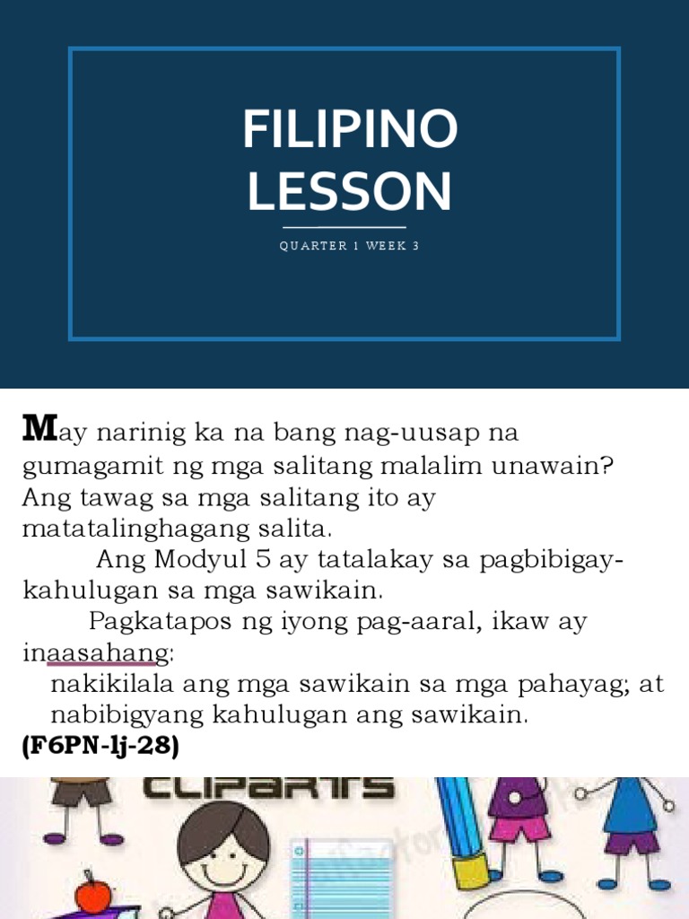 Filipino Lesson q1w3 | PDF