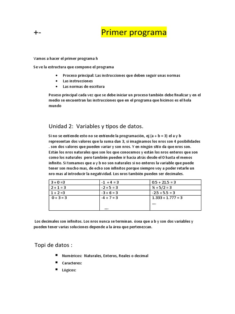 Primeros pasos en programación: Introducción a los tipos de datos ...