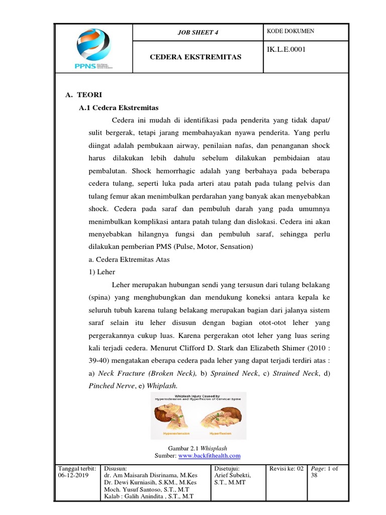 Job Sheet 4 - Cedera Ekstremitas | PDF Job Sheet 4 - Cedera Ekstremitas | PDF