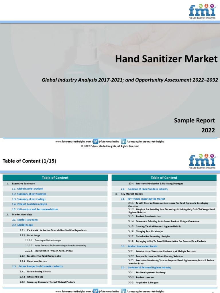 Sample-Hand Sanitizer Market-Global Industry Analysis 2022-2032 | PDF ...