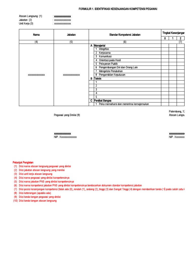 (PNS) Form 1 Dan 2 Pengembangan Kompetensi PNS | PDF