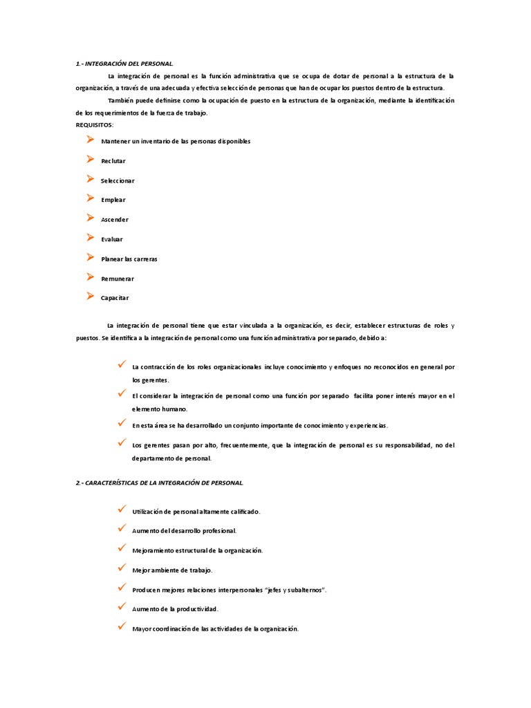 Integración y Administración de Personal | PDF | Salario | Gestión de ...