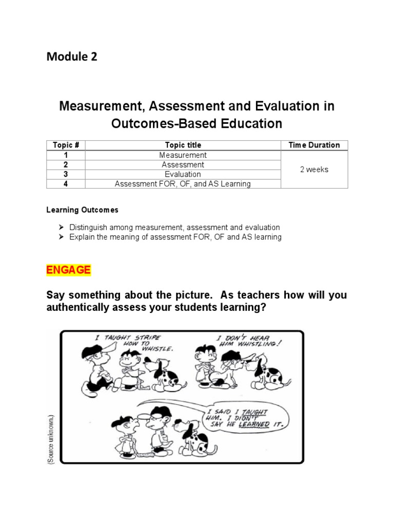 Handout Module 2 | PDF | Educational Assessment | Evaluation