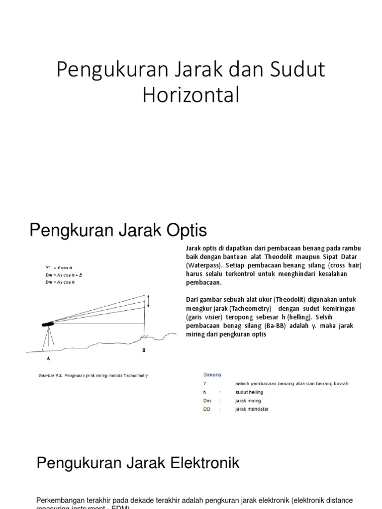 Pengukuran Jarak Dan Sudut Horizontal | PDF