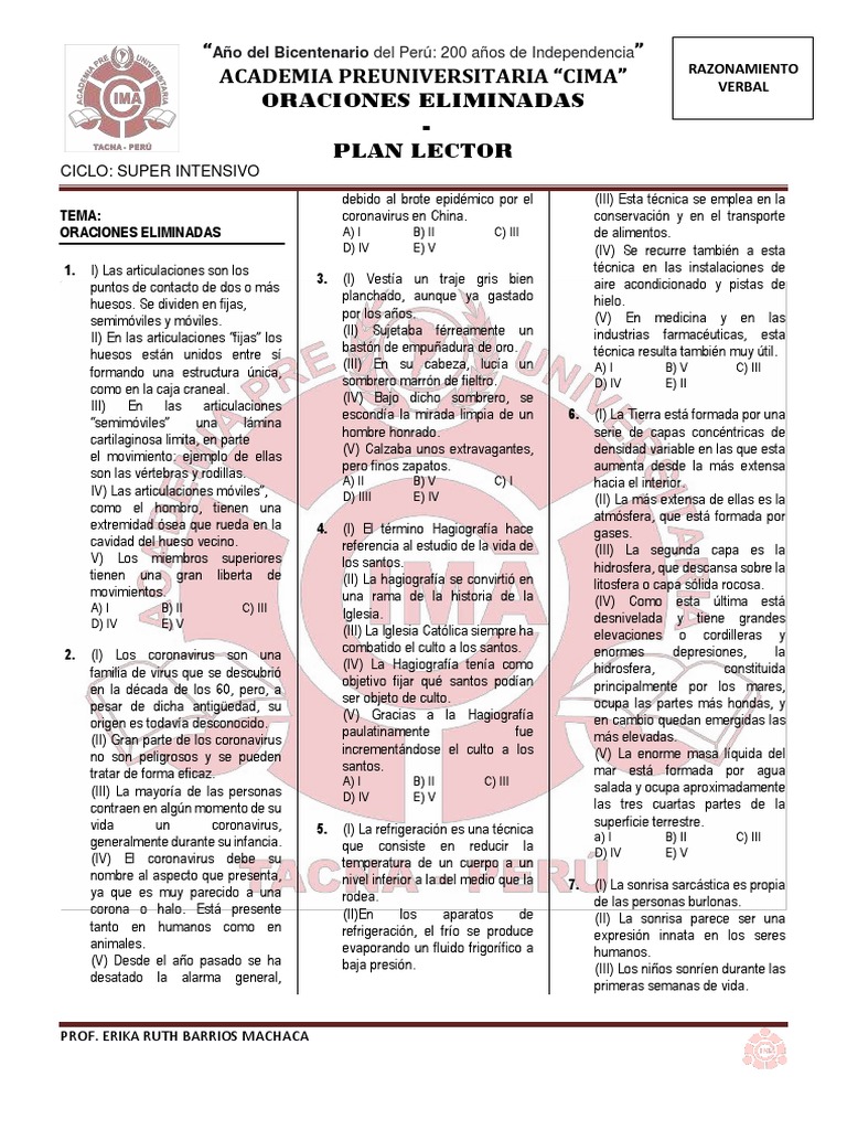 Tema 3 - Oraciones Eliminadas y Plan de Redacción | PDF | Agua | Rieles