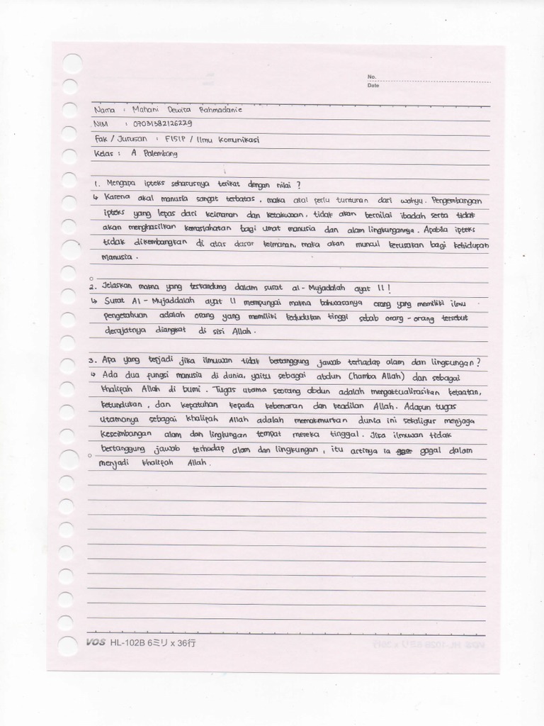 Mahani Dewita Rahmadanie - 07031382126229 - Tugas 9 Agama | PDF