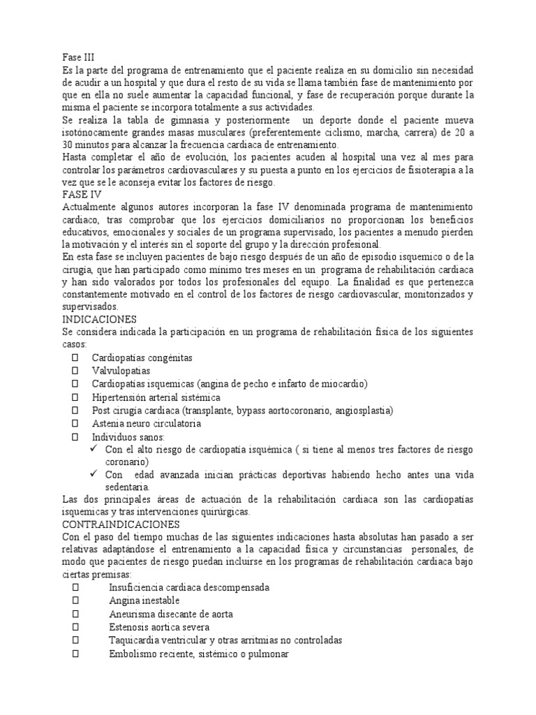 Rehabilitacion Cardiaca | Descargar gratis PDF | Infarto de miocardio | Isquemia