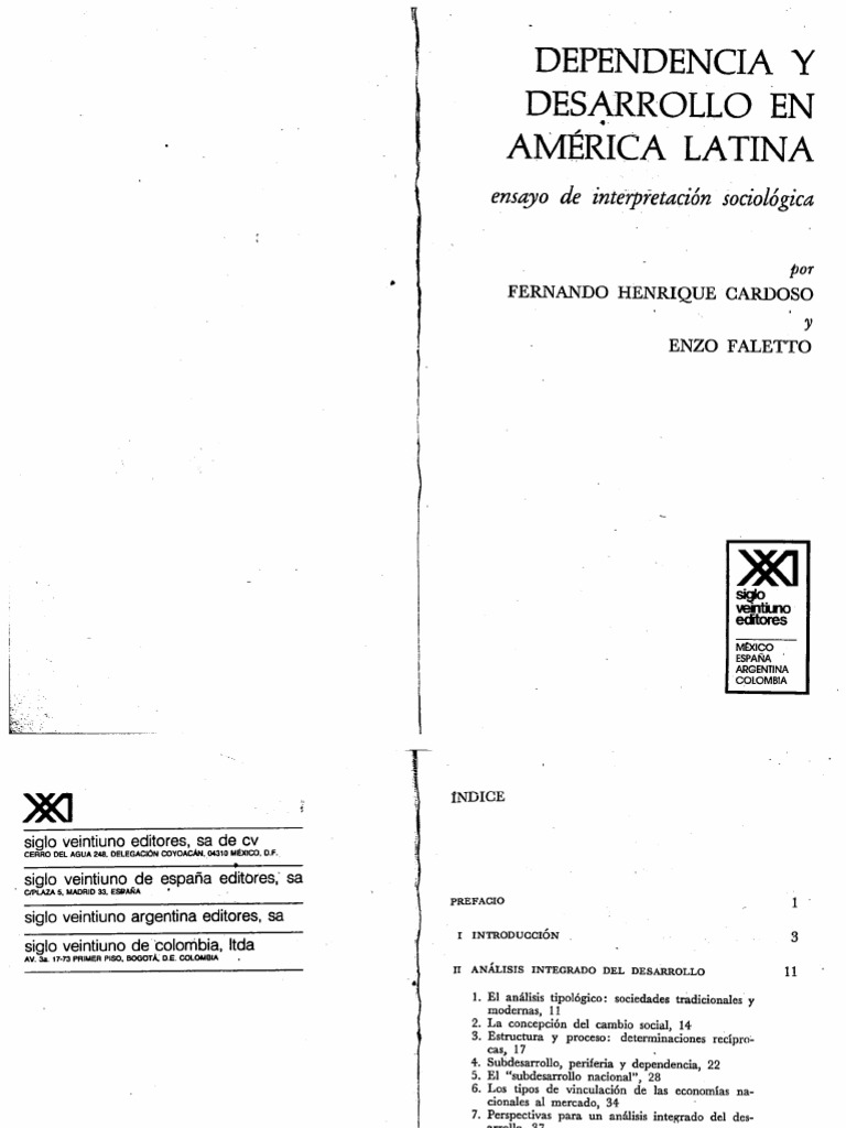 CARDOSO Y FALETTO - Dependencia y Desarrollo en America Latina - CAP 2.análisis Integrado Del ...