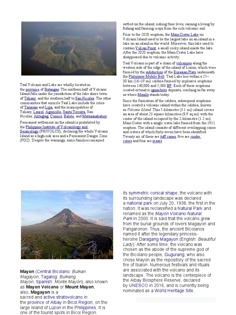 Taal Volcano: Geography and Eruptions | PDF | Volcano | Earth Sciences
