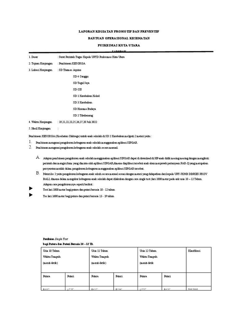 Laporan BOK Kesorga 2022 | PDF