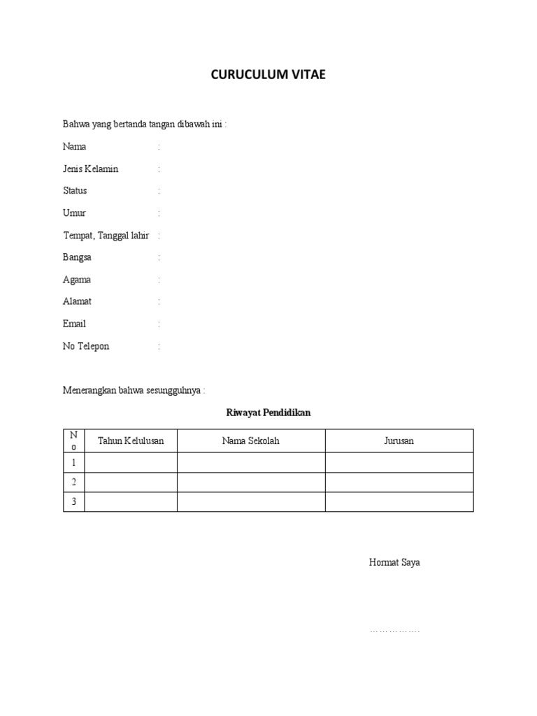 Surat Lamaran & CV | PDF