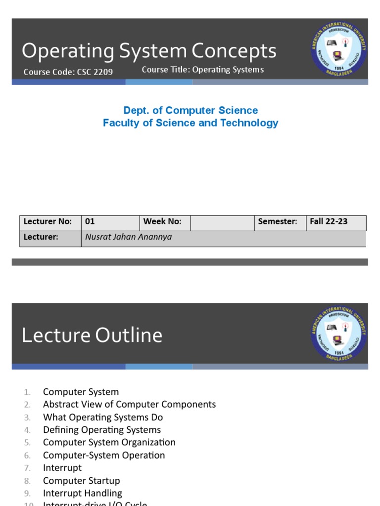 Lecture Slide 1 | PDF | Operating System | Booting