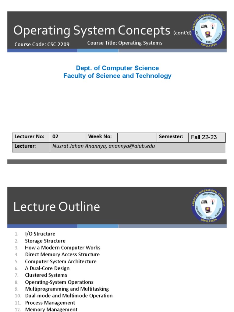 Lecture Slide 2 | Download Free PDF | Computer Data Storage | Process (Computing)