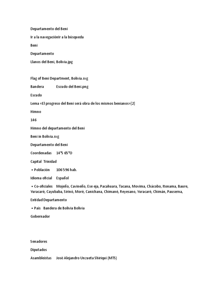 Departamento Del Beni | PDF