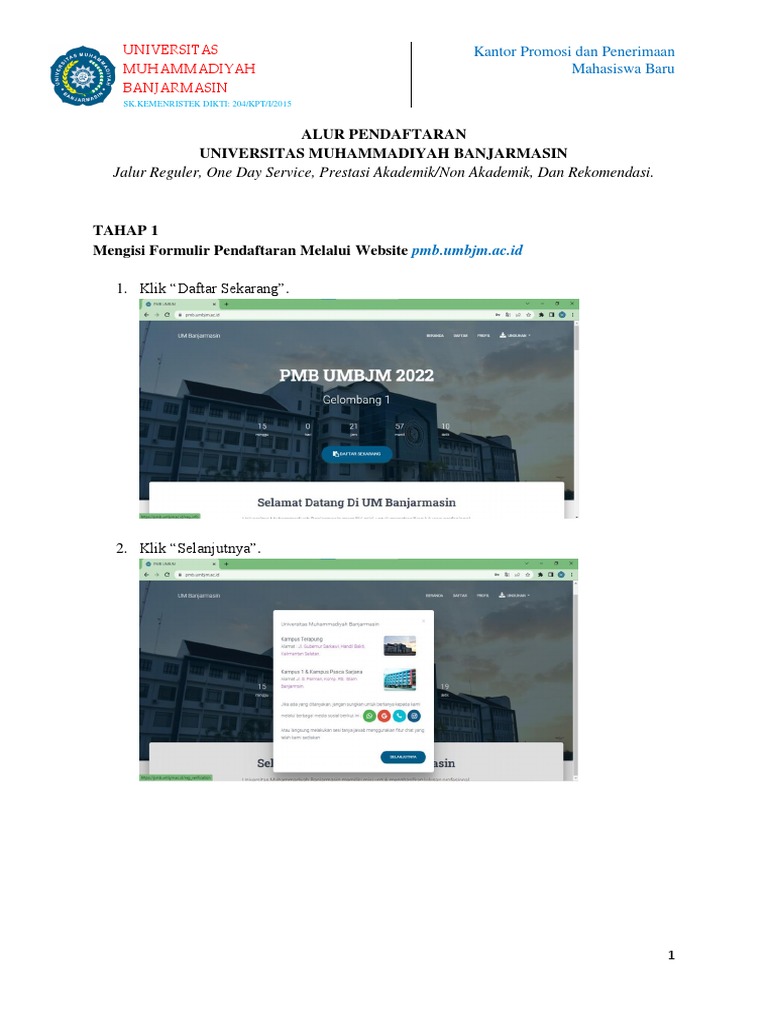 Alur Pendaftaran Umbjm 2022 | PDF