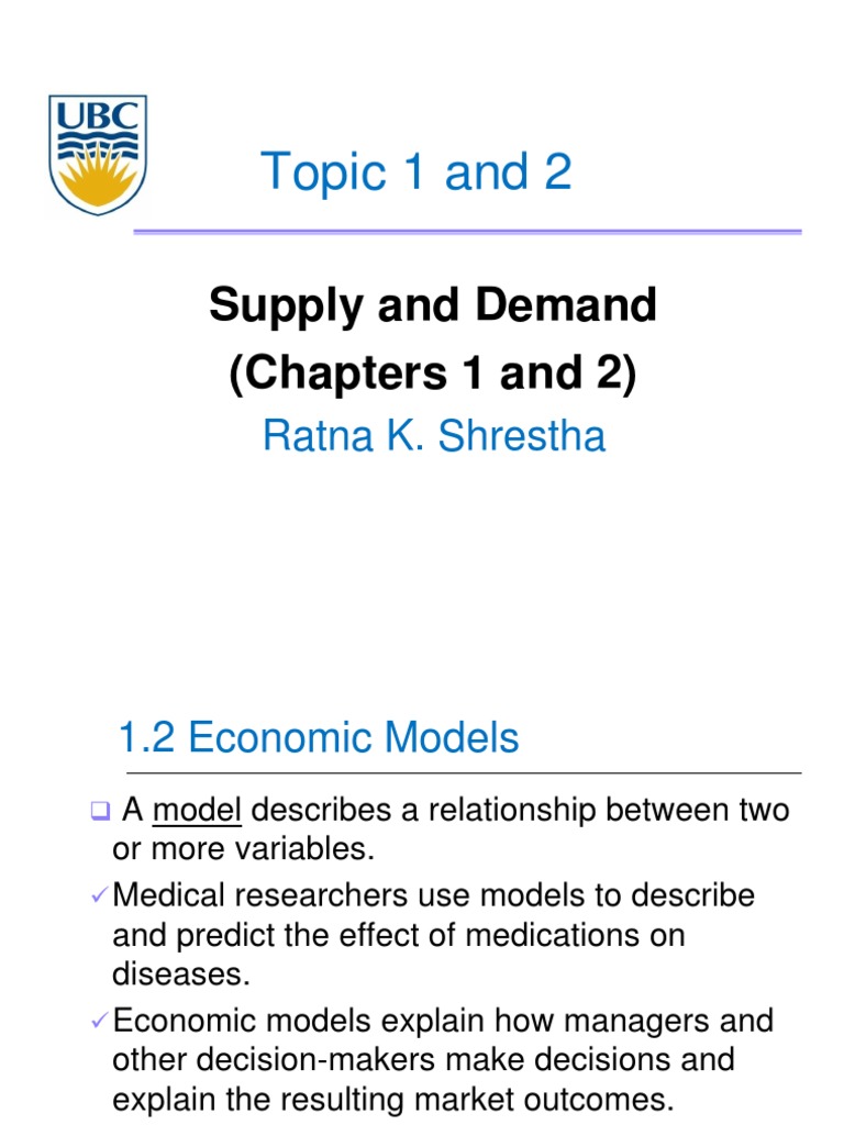 Topic 1 and 2 Demand Supply | PDF | Economic Equilibrium | Supply (Economics)