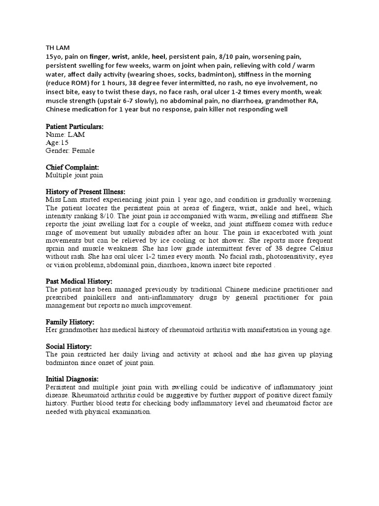 Medical Case Report | PDF | Wellness