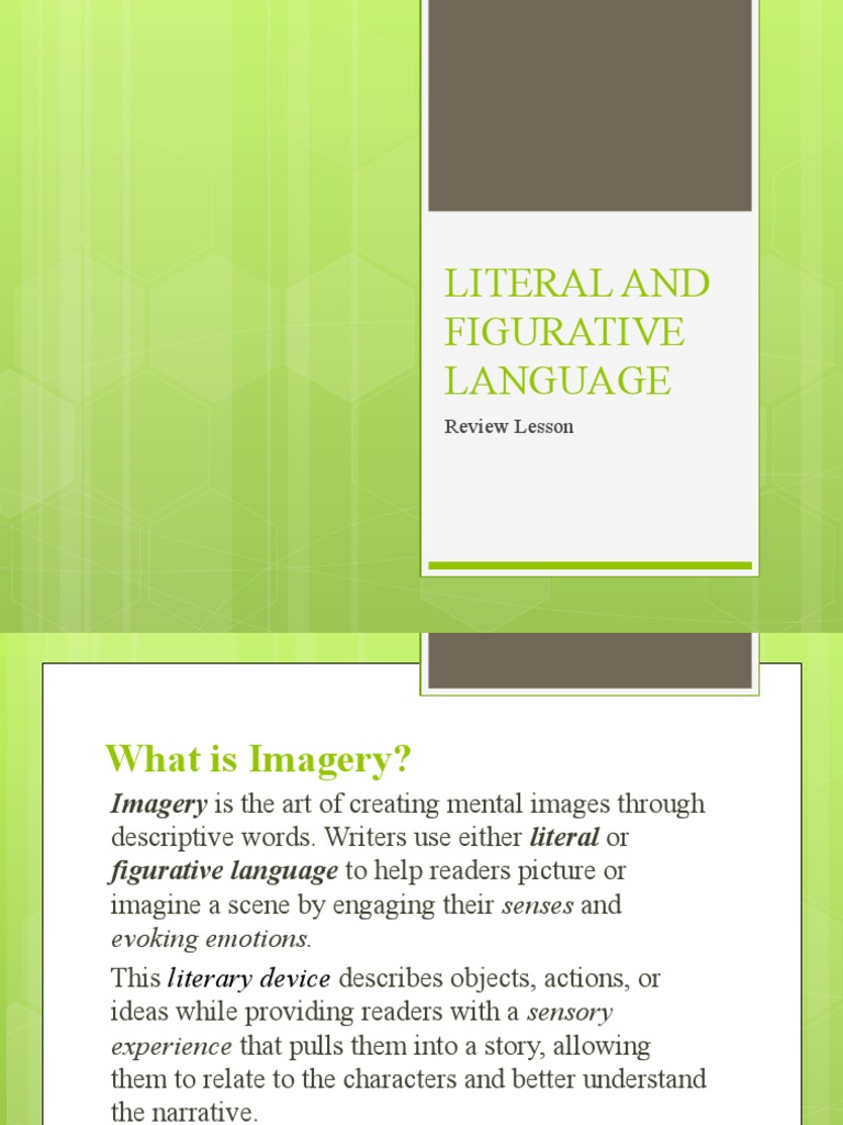 LITERAL and FIGURATIVE Language | PDF | Odor | Senses