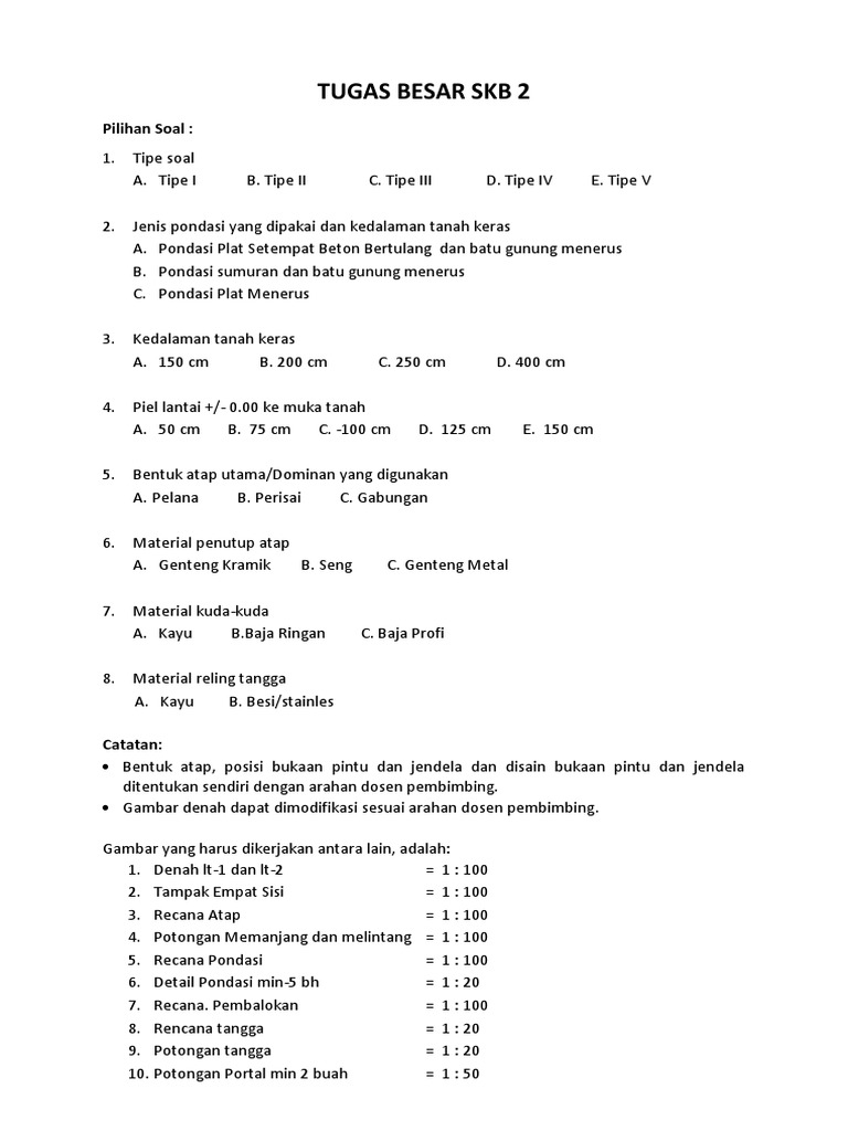 Soal Tugas Besar SKB 2 2022 | PDF
