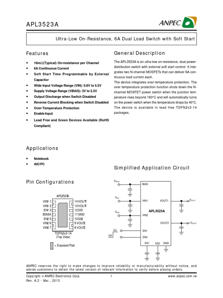 Datasheet | PDF | Mosfet | Switch