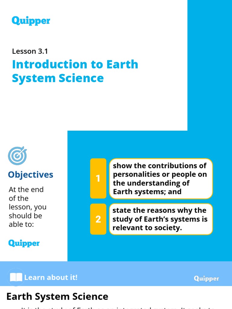 Earth and Life Science SHS 3.1 What Is Earth System Science | PDF ...