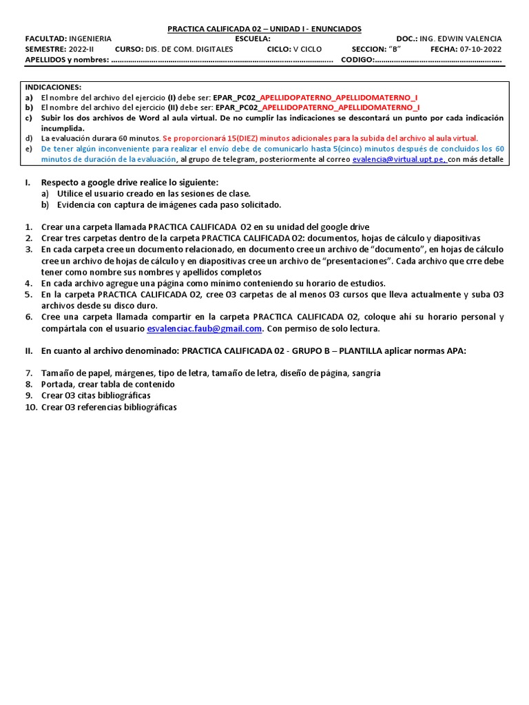 Práctica calificada 02 - Creación y organización de carpetas y archivos en Google Drive ...