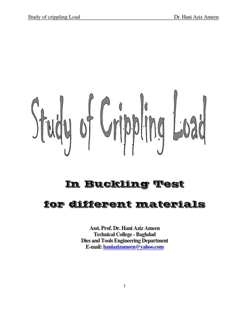 Study The Crippling Load in Buckling Analysis - Hani Aziz Ameen | PDF ...