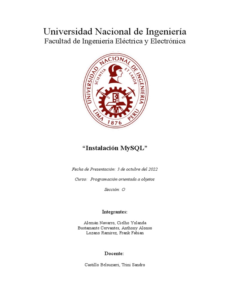 Informe Instalación MySQL | PDF | Mi sql | Informática