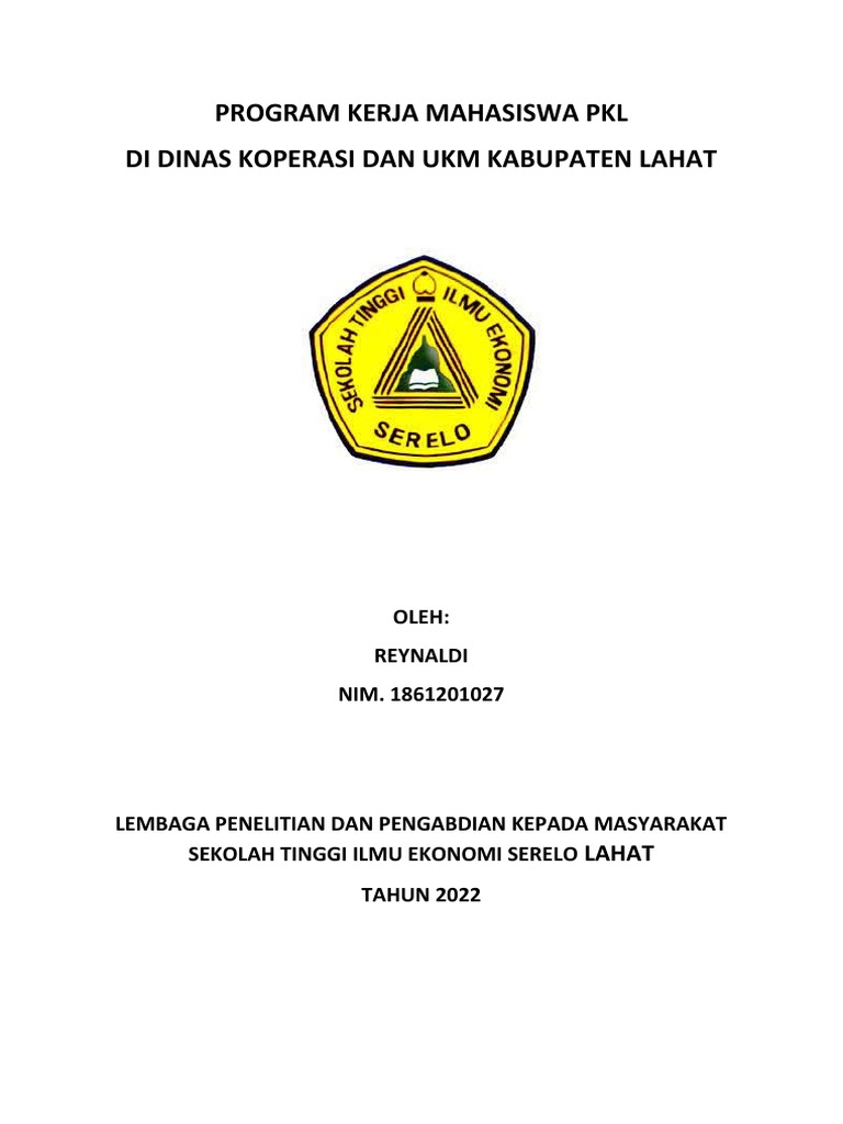 Program Kerja Mahasiswa PKL | PDF