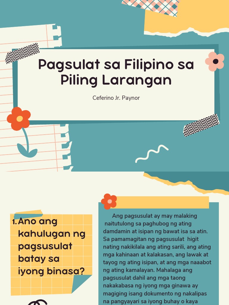 Filipino - Awtput 1 Pagsagot Sa Katanungan | PDF