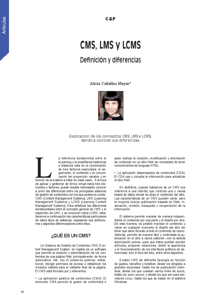 CMS, LMS y LCMS. Definición y Diferencias. | PDF | Informática | Software