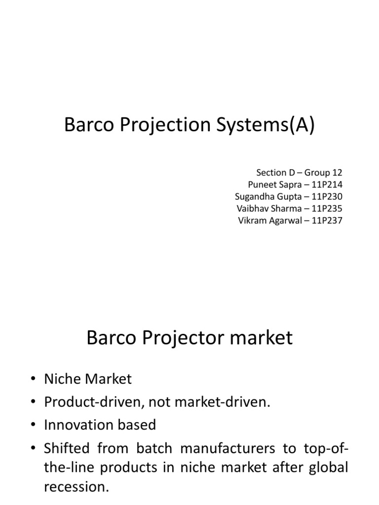 Case Analysis - Barco Projection A | PDF