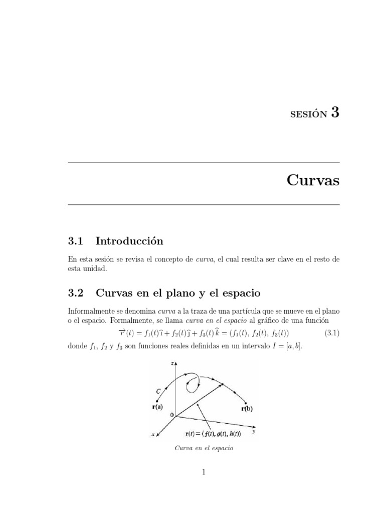 3.1 Introducci On | PDF | Curva | Vector Euclidiano