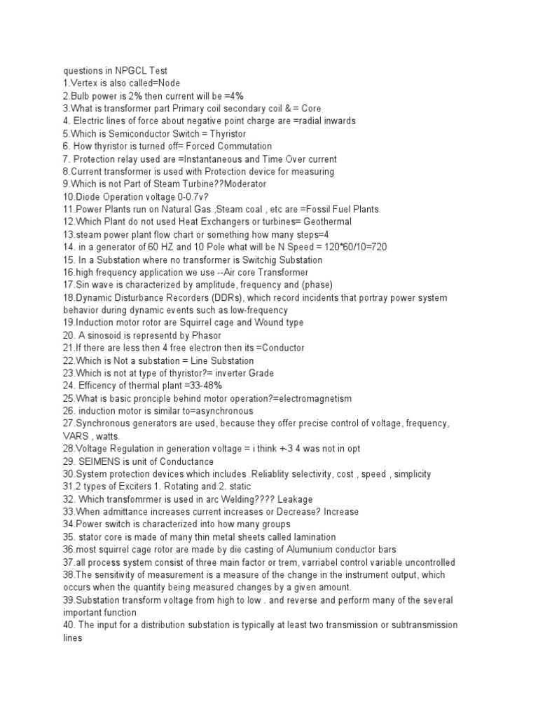 GENCO Test | PDF | Transformer | Electric Generator