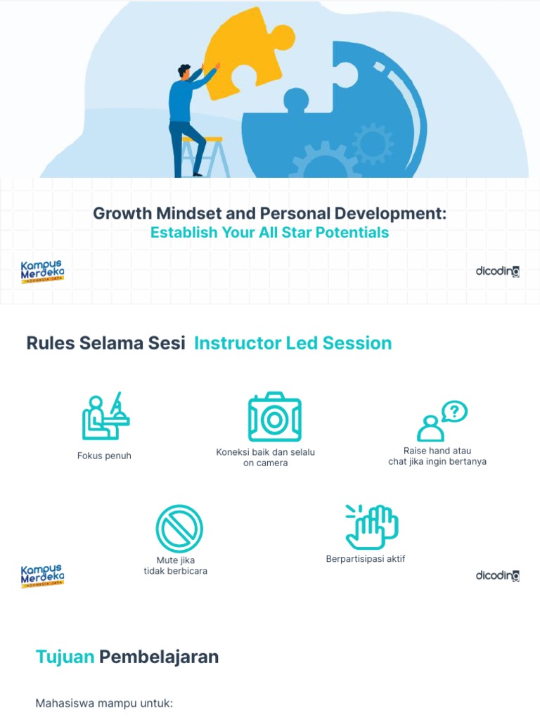 Growth Mindset and Personal Development - ILT #2 Soft Skill SIB Batch 3 - 2022 (For Student) | PDF