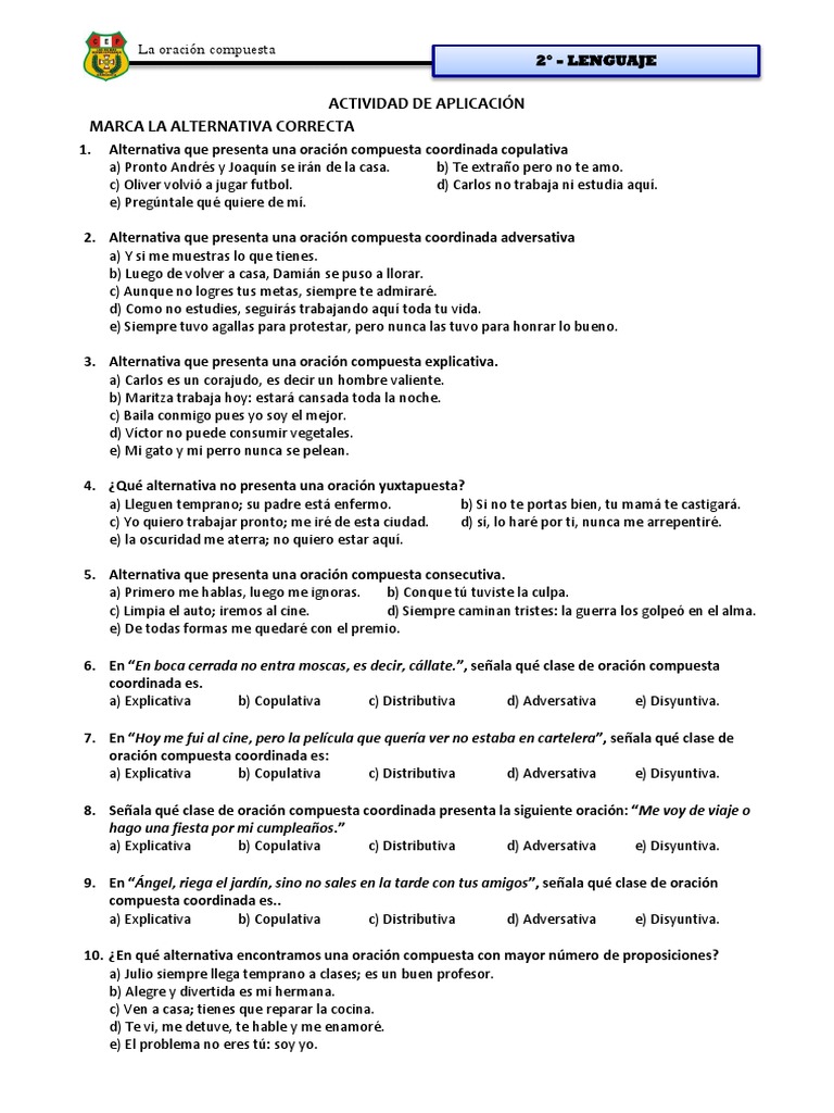 La Oración Compuesta | PDF
