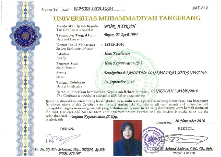 Ijazah S1 199404052019032003 | PDF