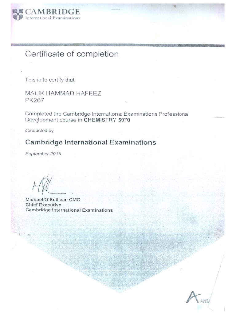 CAIE certificate (1) | PDF