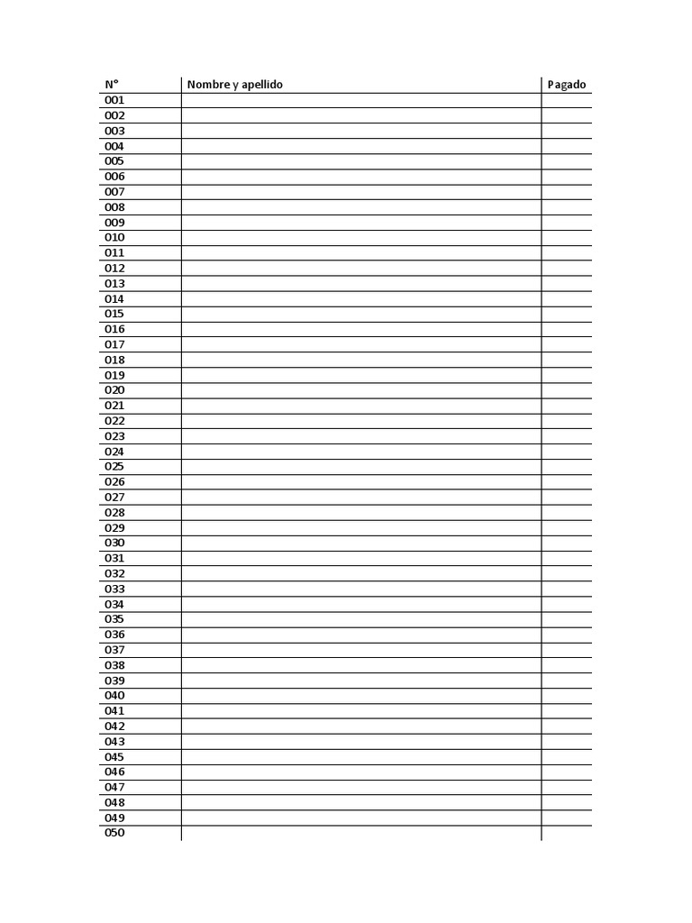 Planilla para Rifas en PDF | PDF