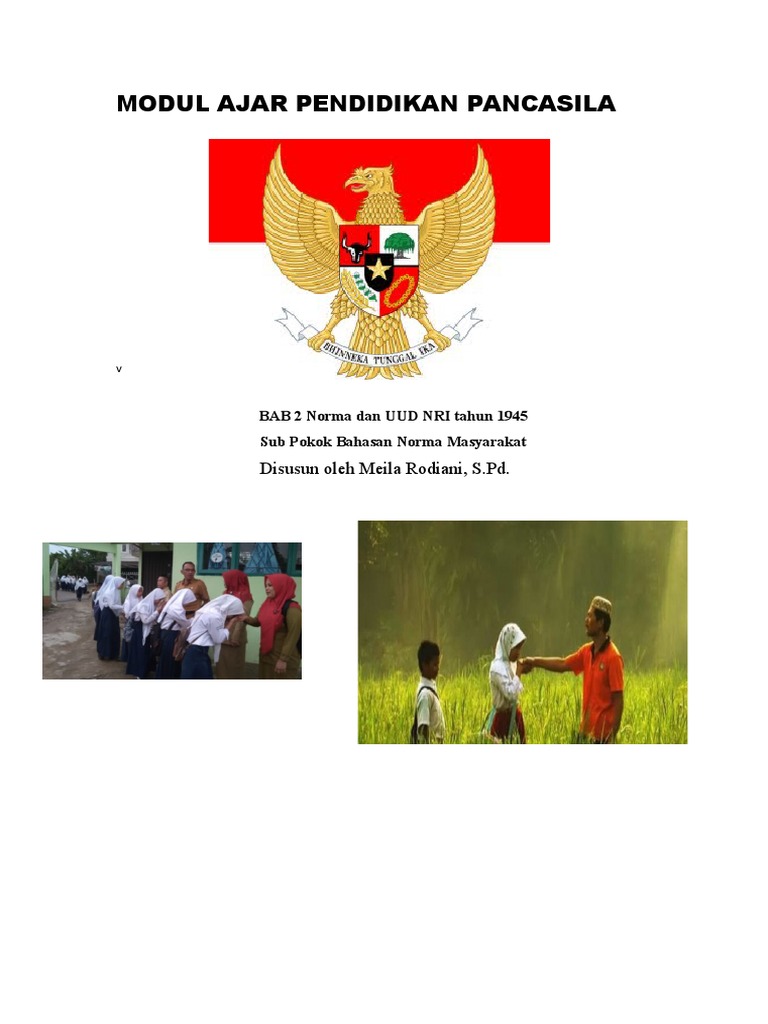 MODUL AJAR PENDIDIKAN PANCASILA - NORMA DAN UUDdocx | PDF